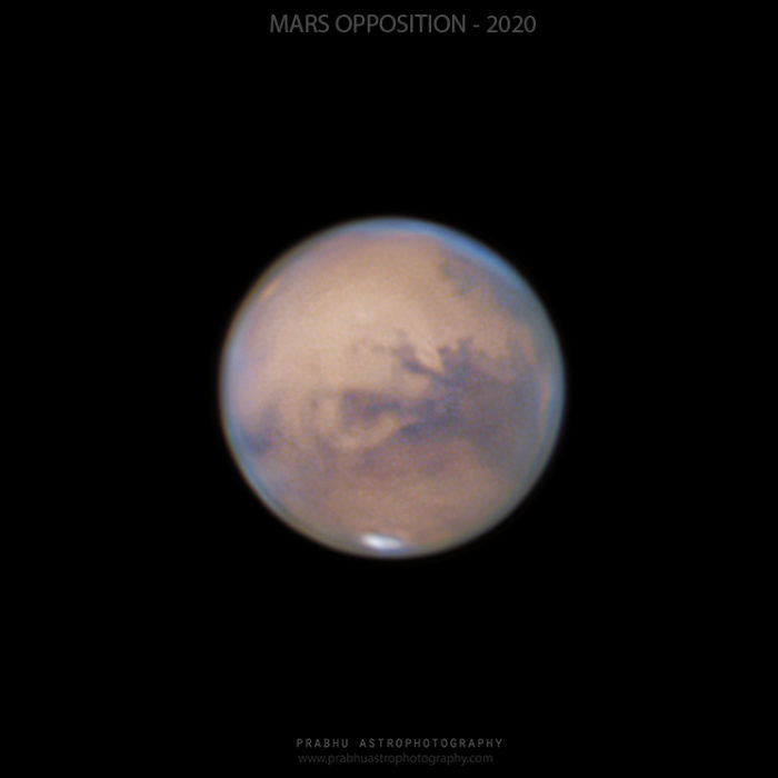 Close-up of the Mars at its opposition