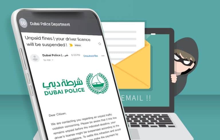 Warning about Fake Emails pretending to be Dubai Police