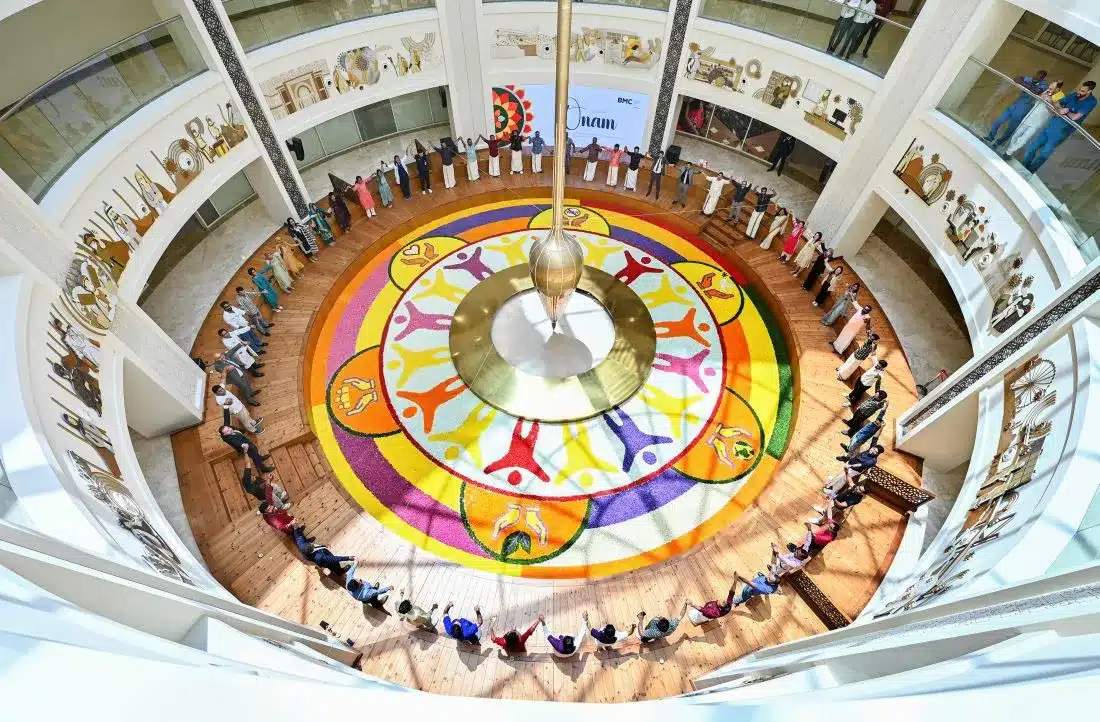 600kg Flower Pookkalam in Abu Dhabi Celebrates Onam