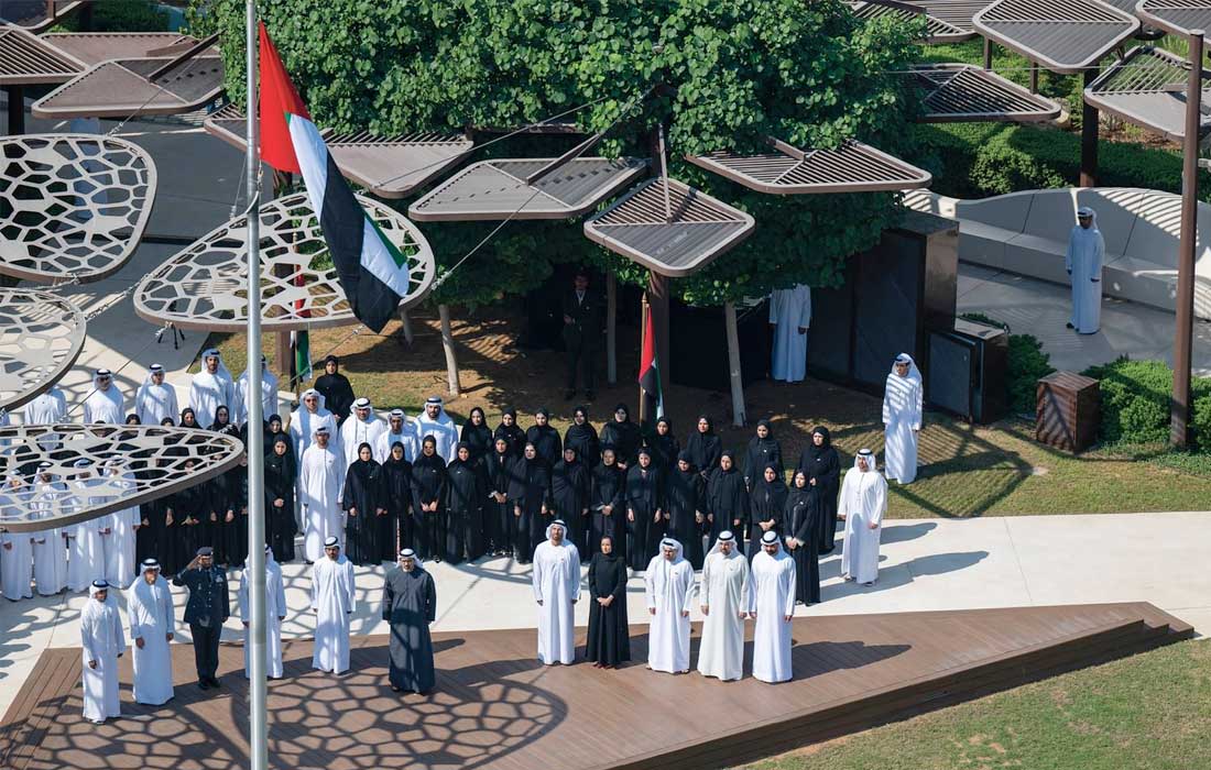 Sheikh Khaled raises UAE flag to mark Flag Day