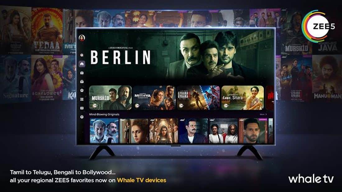 ZEE5 Global partnering with Whale TV Smart TVs