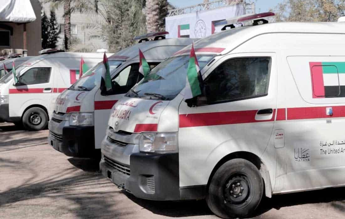 UAE helps humanitarian aid Gaza healthcare with new ambulances