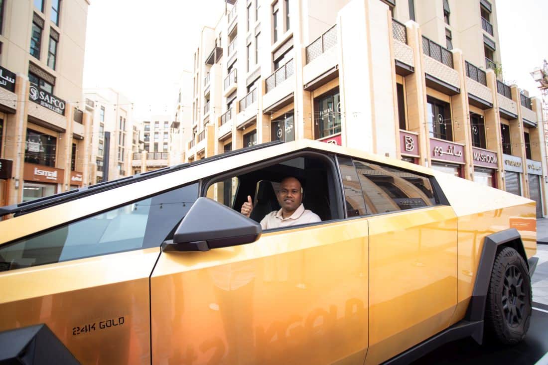 Indian wins 24K gold Tesla Cybertruck in Dubai lucky draw