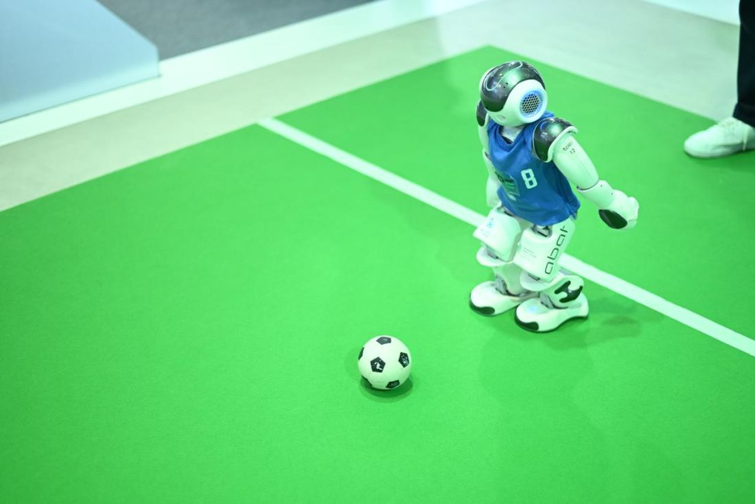 HPE robots play football live at GITEX