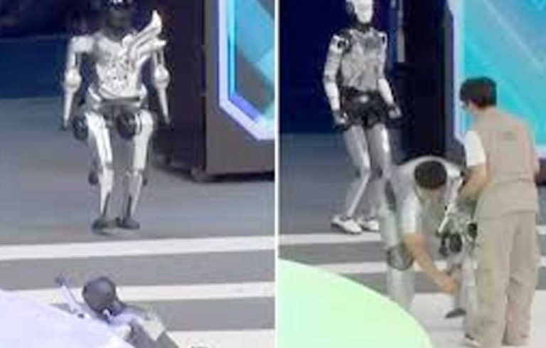 Russian humanoid robot fails at stage debut