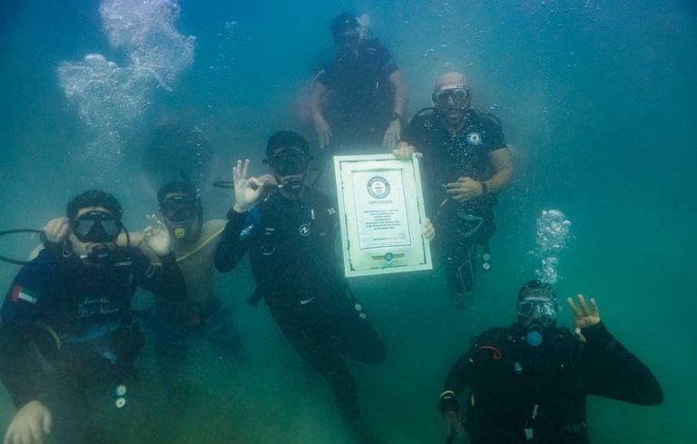 UAE seabed clean-up sets diving world record
